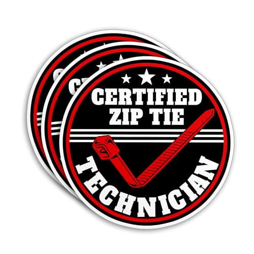 Stickly Construction Hard Hat Sticker Certified Zip Tie Technician ...