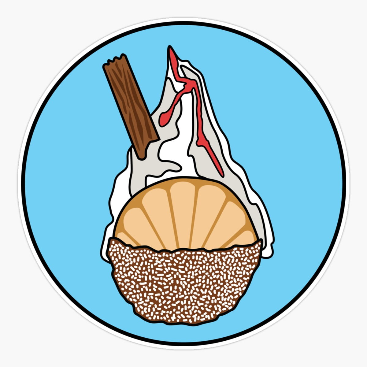 Stickly Cool Ice Cream Oyster Sticker, Phone Decal Water Bottle ...
