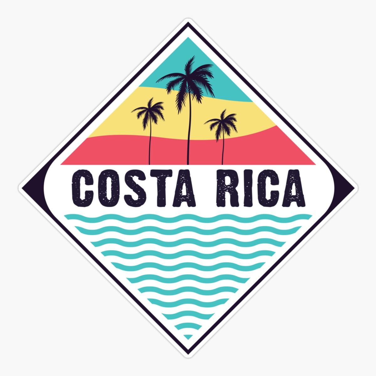 Stickly Costa Rica Vibes Sticker, Phone Decal Water Bottle Stickers Car ...