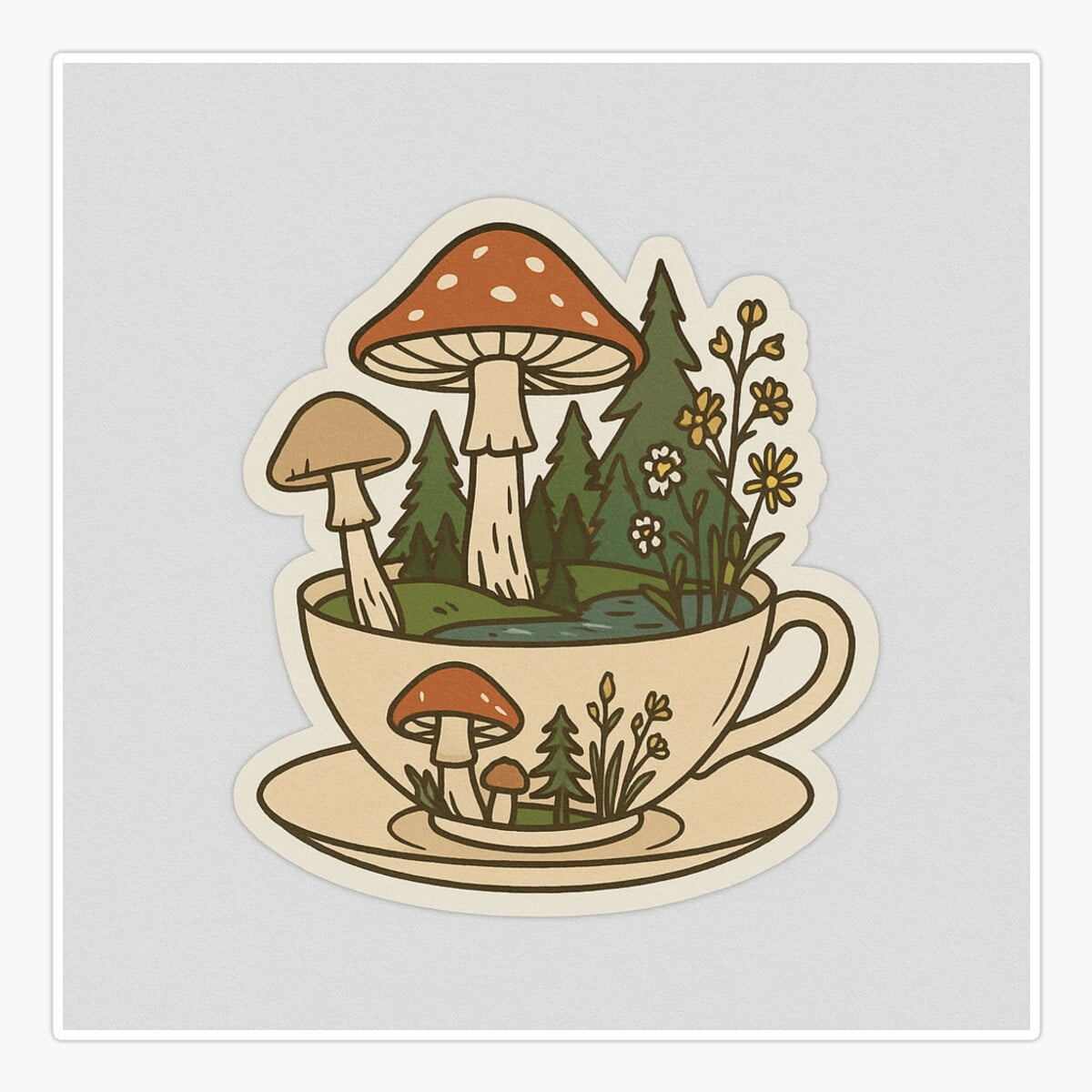 Stickly Cottage Core Sticker, Phone Decal Water Bottle Stickers Car ...