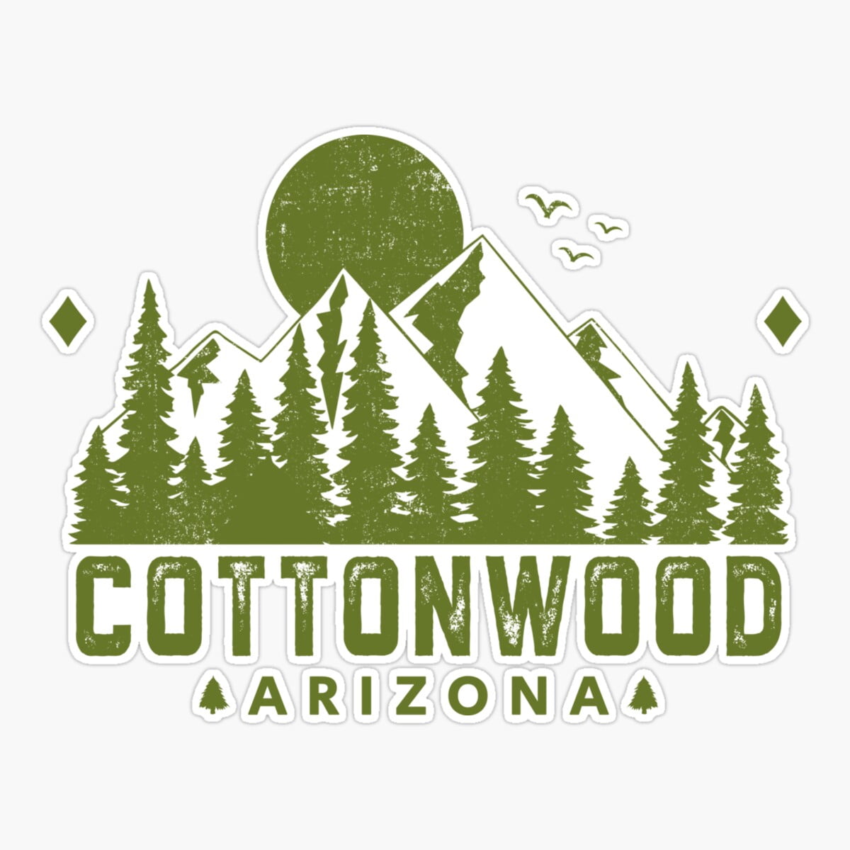 Stickly Cottonwood Arizona Mountain View Sticker, Phone Decal Water ...