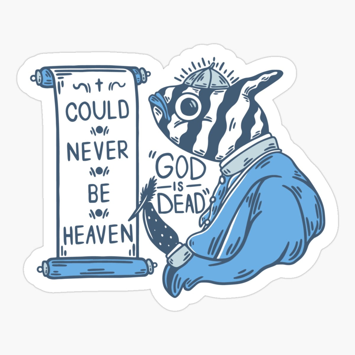 Stickly Could Never Be Heaven Sticker Sticker, Phone Decal Water Bottle ...