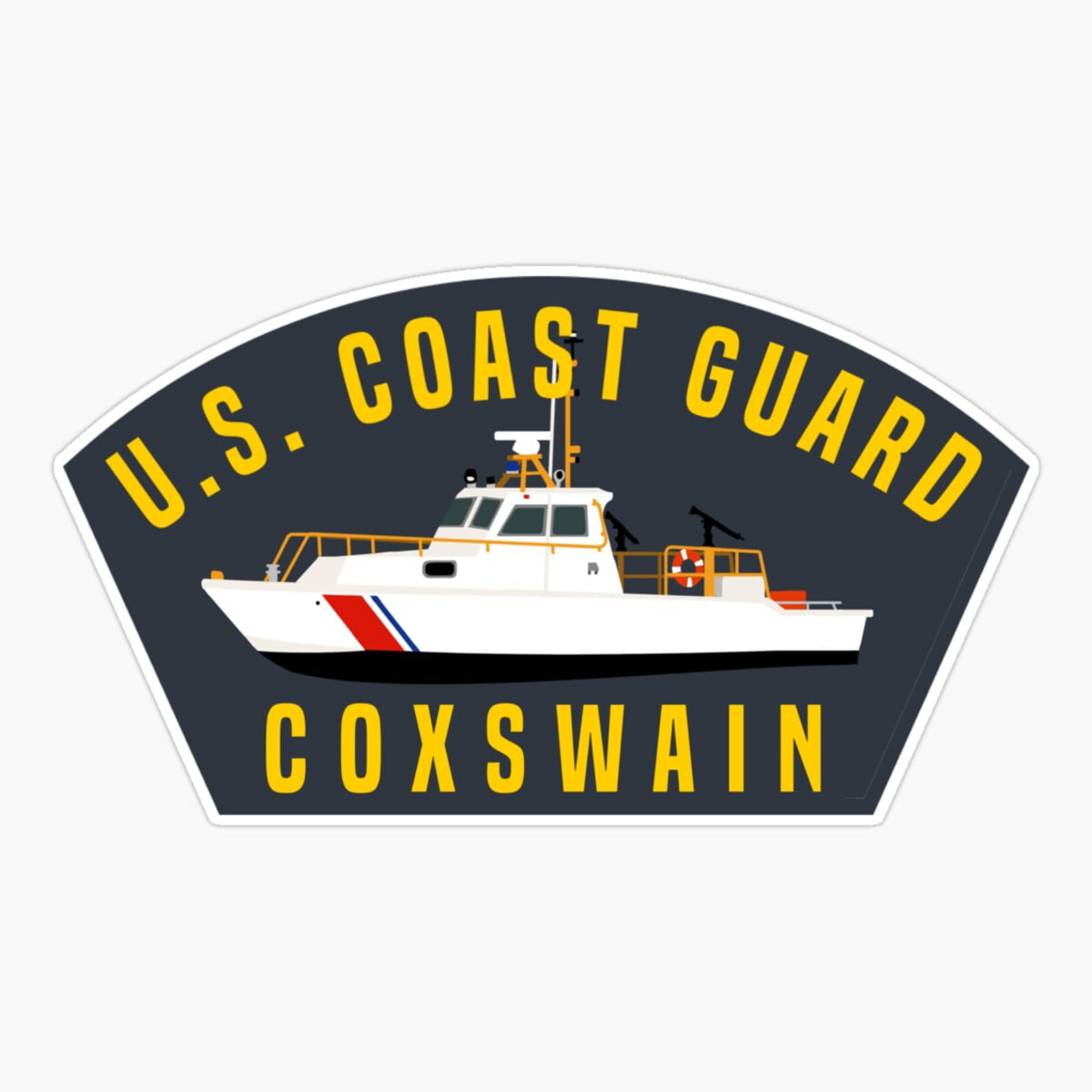 Stickly Cover Art Series - Coast Guard 41 Utility Boat Coxswain Sticker ...