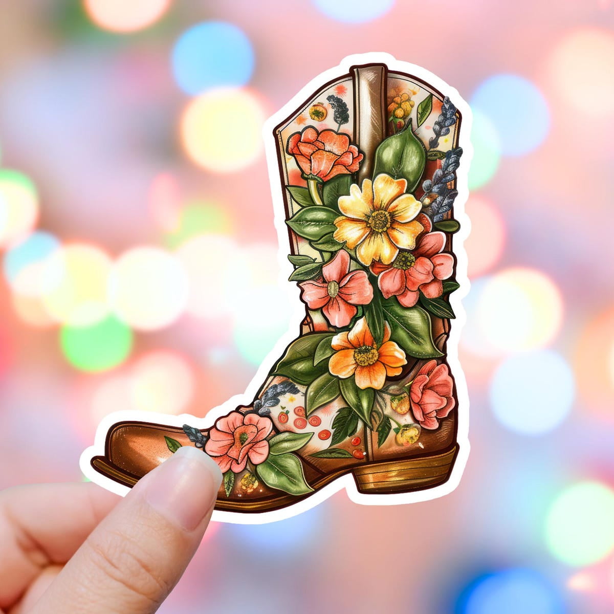 Stickly Cowboy Boots Sticker Boots Usa Western Cowgirl Farm Life Blue ...