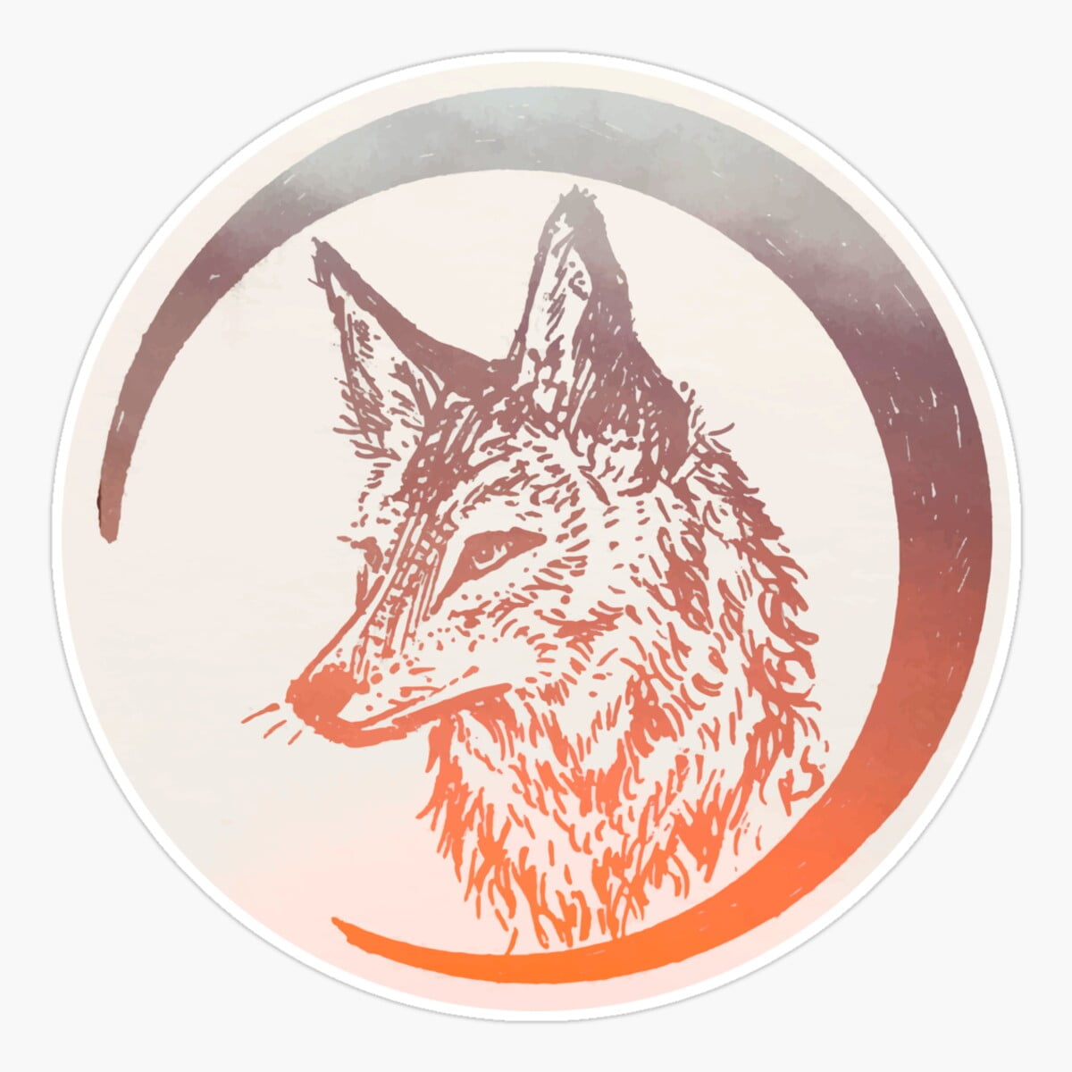 Stickly Coyote Moon Sticker, Phone Decal Water Bottle Stickers Car ...