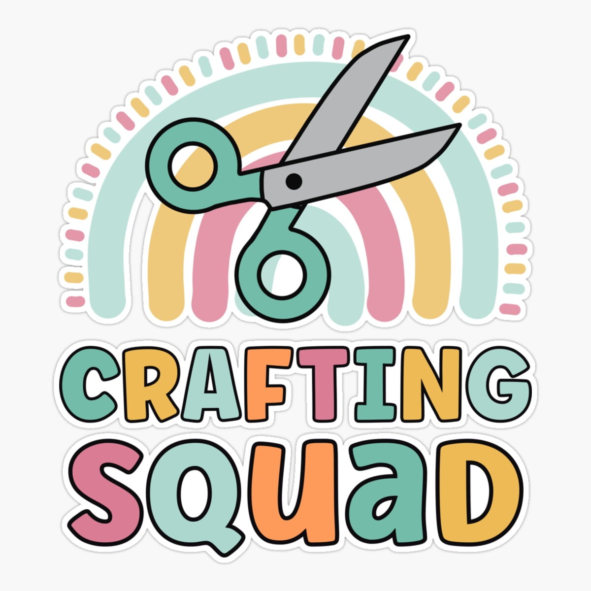 Stickly Crafting Squad Funny Matching Girls Crafters Sticker, Phone ...
