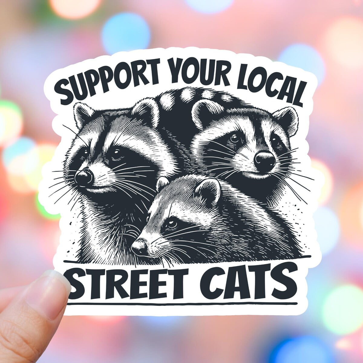 Stickly We'Re All Crazy It'S Not A Competition Sticker, Racoon Sticker ...