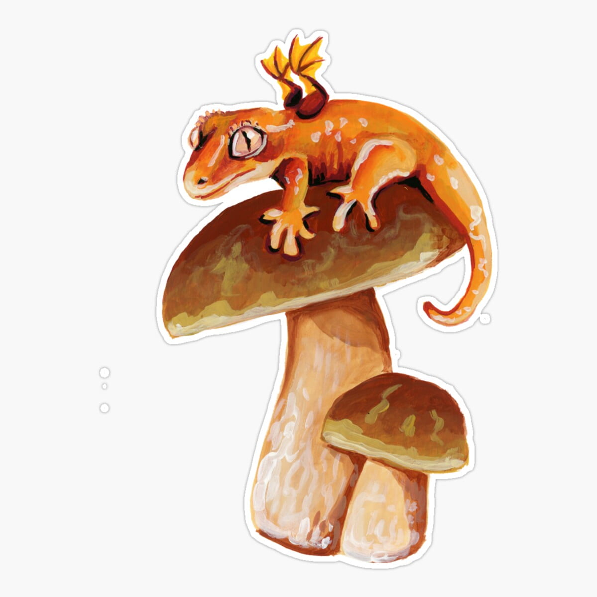 Stickly Crested Gecko | Porcini Sticker, Phone Decal Water Bottle ...