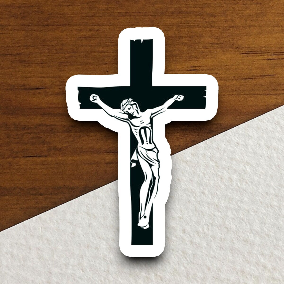 Stickly On The Cross Sticker, Religious Sticker, Faith Sticker, Worship ...