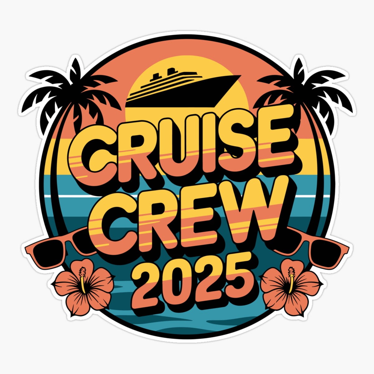 Stickly Cruise Crew 2025 Sticker, Phone Decal Water Bottle Stickers Car ...