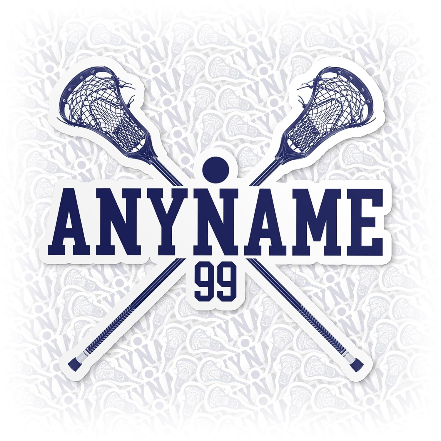 Stickly Customized Lacrosse Ball Player Sport Name Sticker Name ...