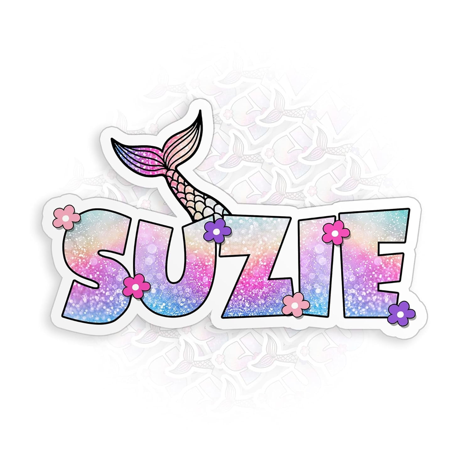 Stickly Cute Mermaid Name Sticker Customized Name for Kids Boys Girls ...