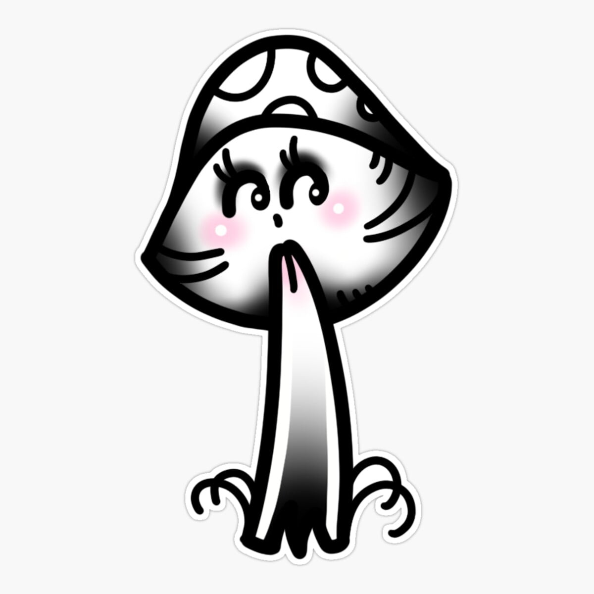 Stickly Cute Mushroom Traditional Flash Tattoo Sticker, Phone Decal ...