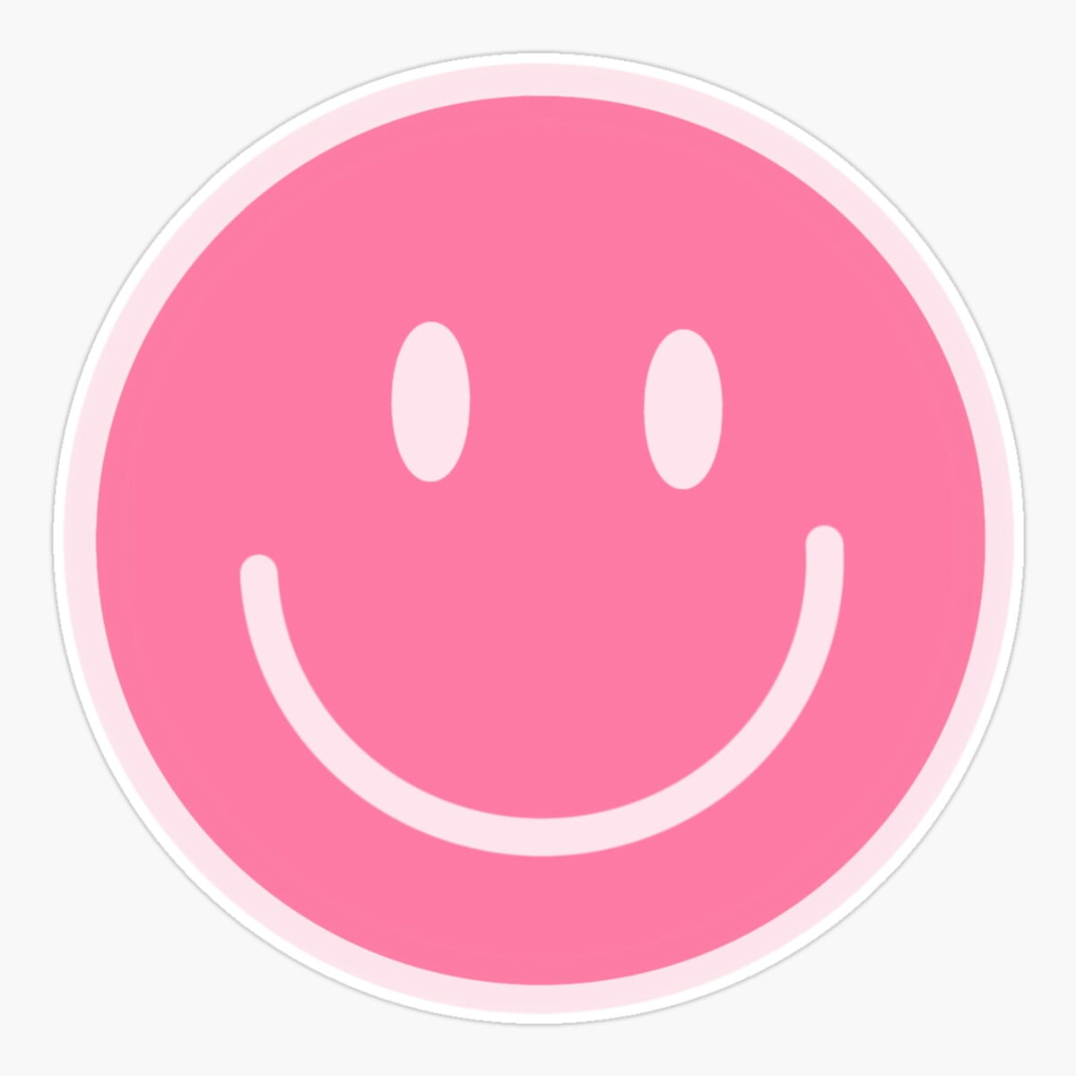 Stickly Cute Smiley Face Dark Pink Sticker, Phone Decal Water Bottle ...