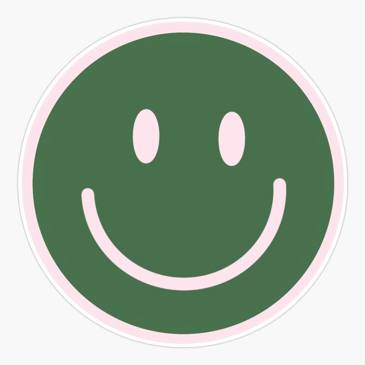 Stickly Cute Smiley Face Green And Pink Sticker, Phone Decal Water ...