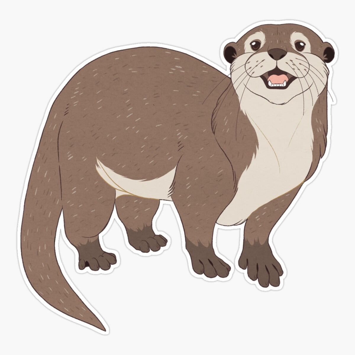 Stickly Cute Smiling Otter Sticker, Phone Decal Water Bottle Stickers ...