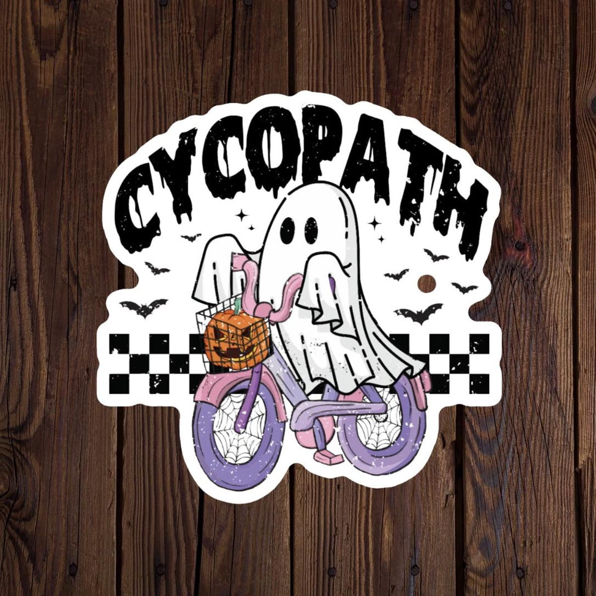 Stickly Cycopath Ghost Sticker Waterproof Glossy Vinyl Sticker Cute ...