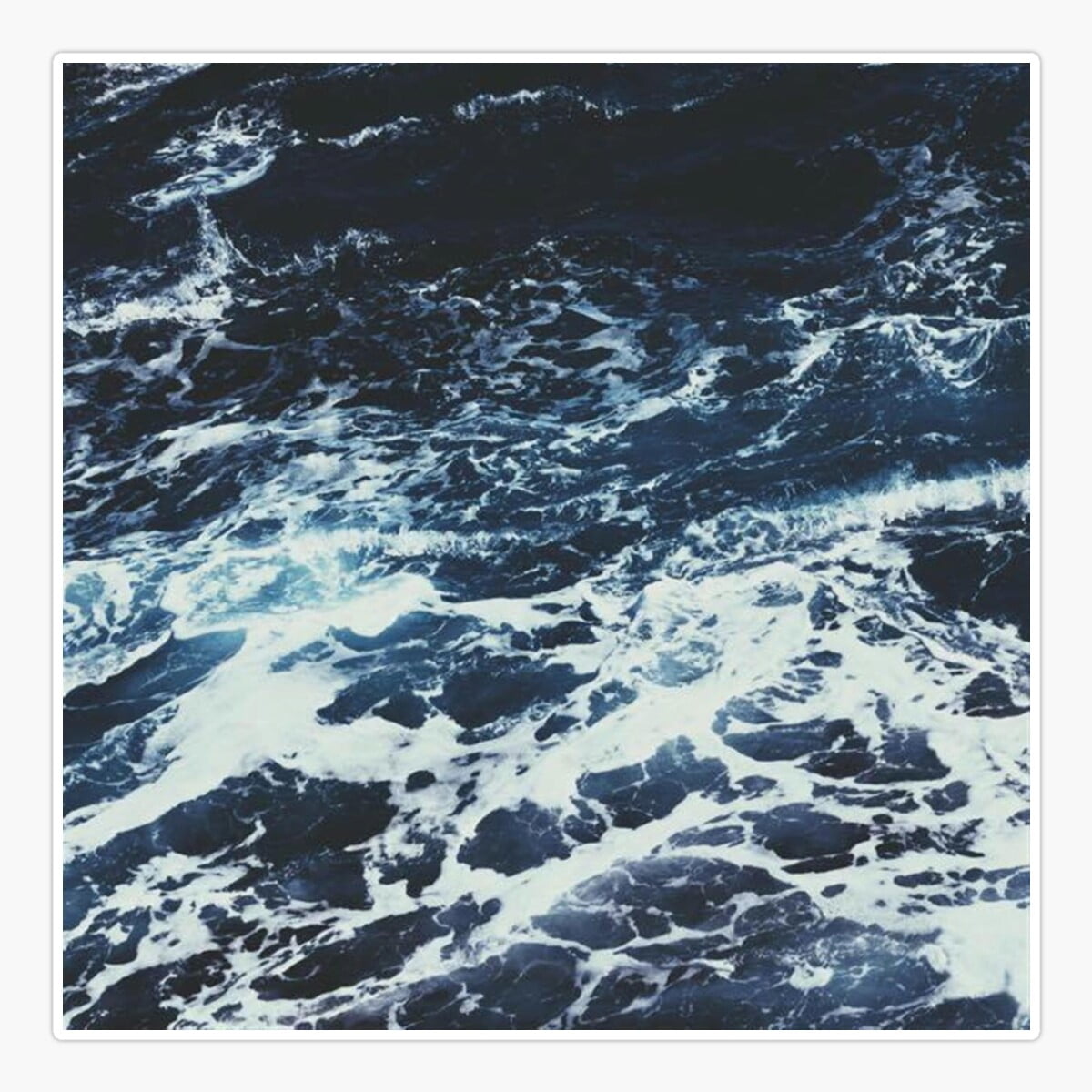 Stickly Dark Stormy Ocean Pattern Sticker, Phone Decal Water Bottle ...