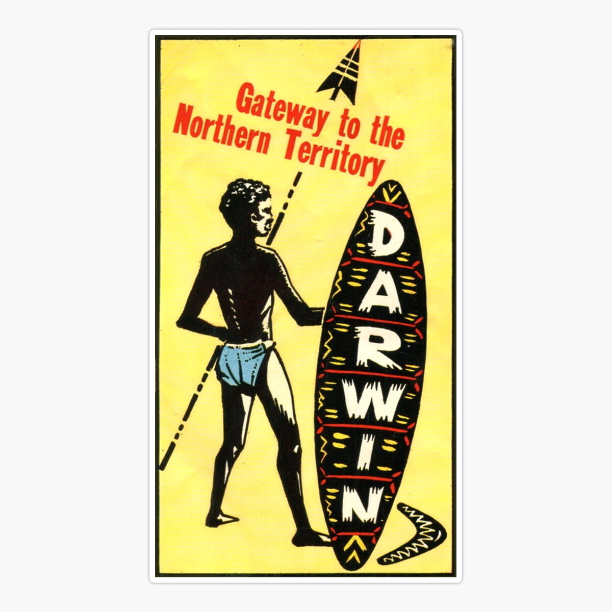 Stickly Darwin Australia Vintage Travel Decal Sticker, Phone Decal ...