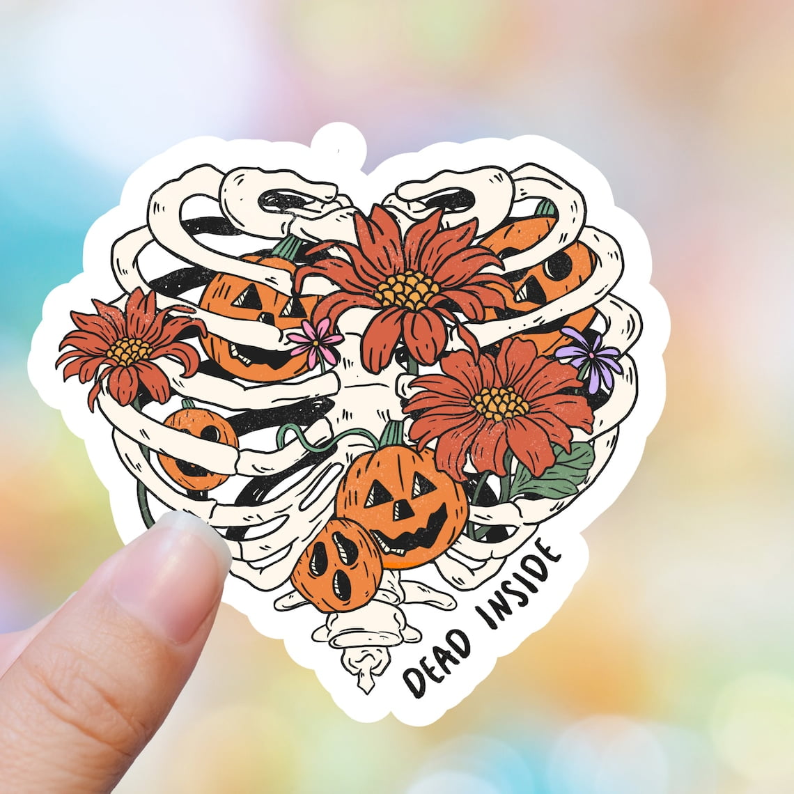 Stickly Dead Inside Skeleton er, Pumpkin Decal, Fall Style ers, Funny ...