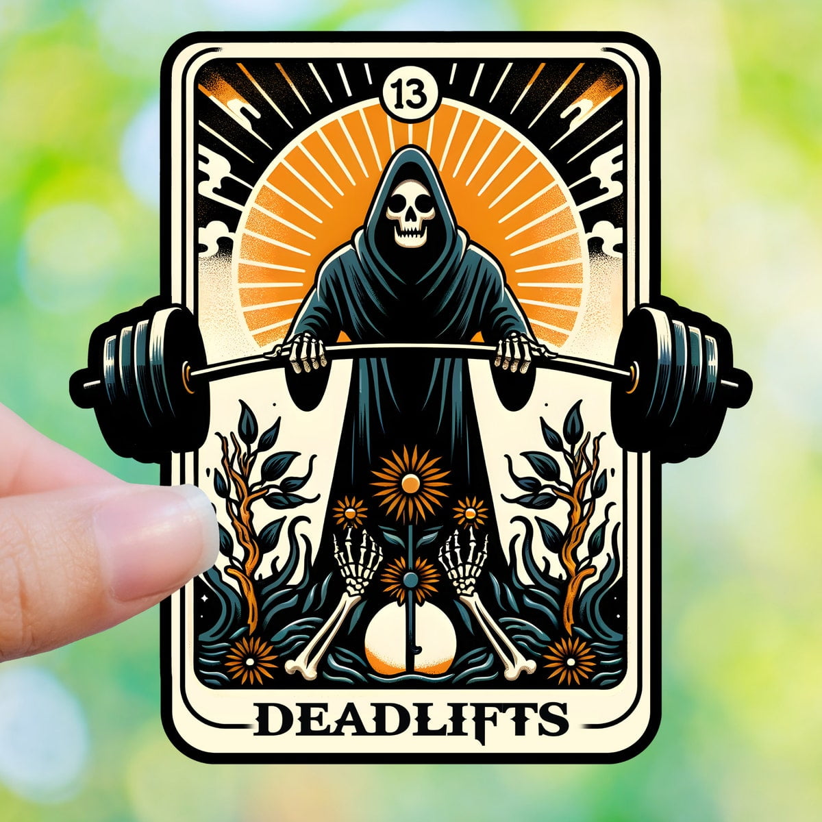 Stickly The Deadlifts Tarot Card Sticker, Gym Sticker, Witchy Decals ...