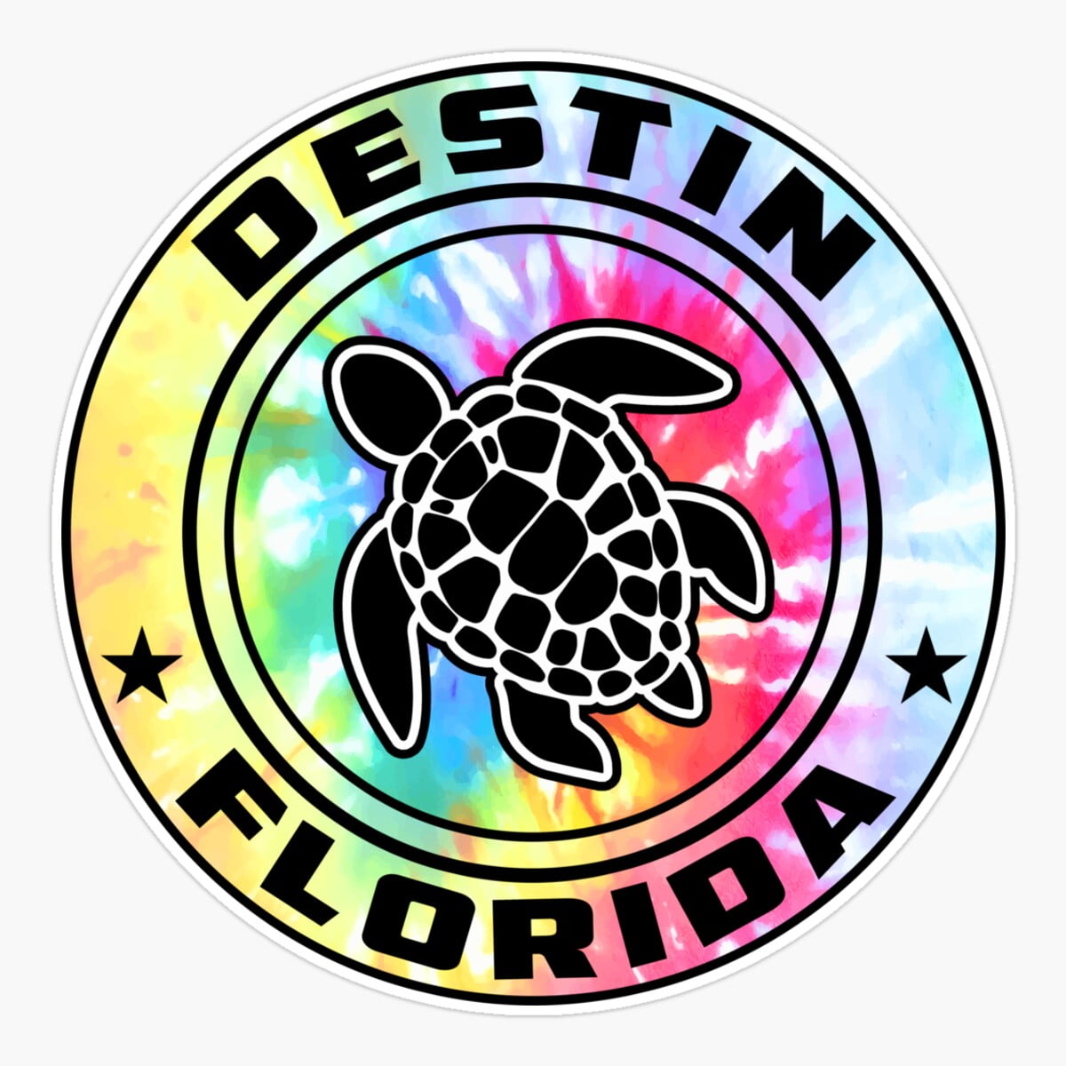 Stickly Destin Florida Sea Turtle Fl Sticker, Phone Decal Water Bottle ...