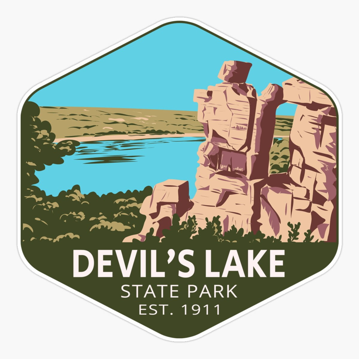 Stickly Devil'S Lake State Park Wisconsin Sticker, Phone Decal Water ...