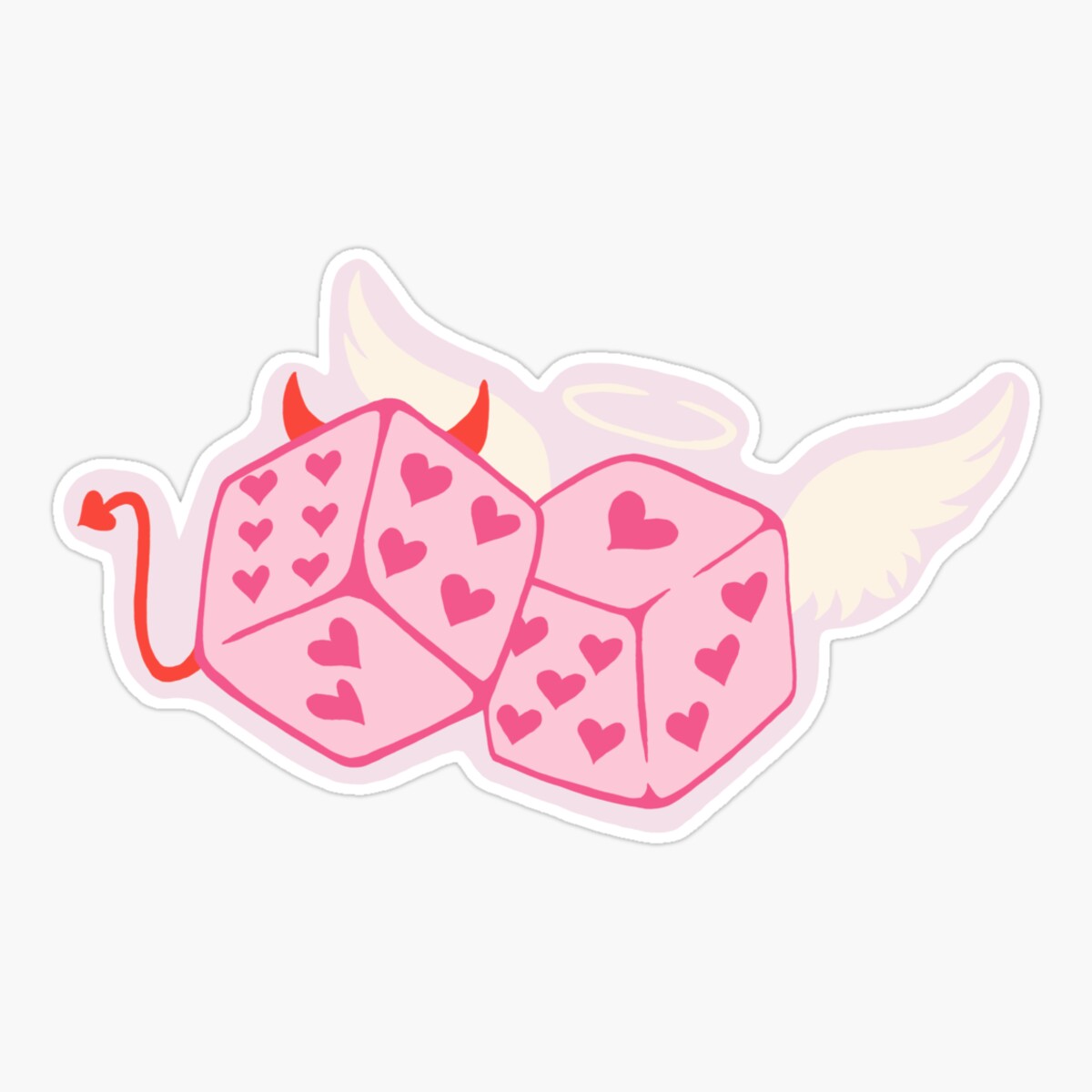 Stickly Devils Roll The Dice Angels Roll Their Eyes Sticker, Phone ...