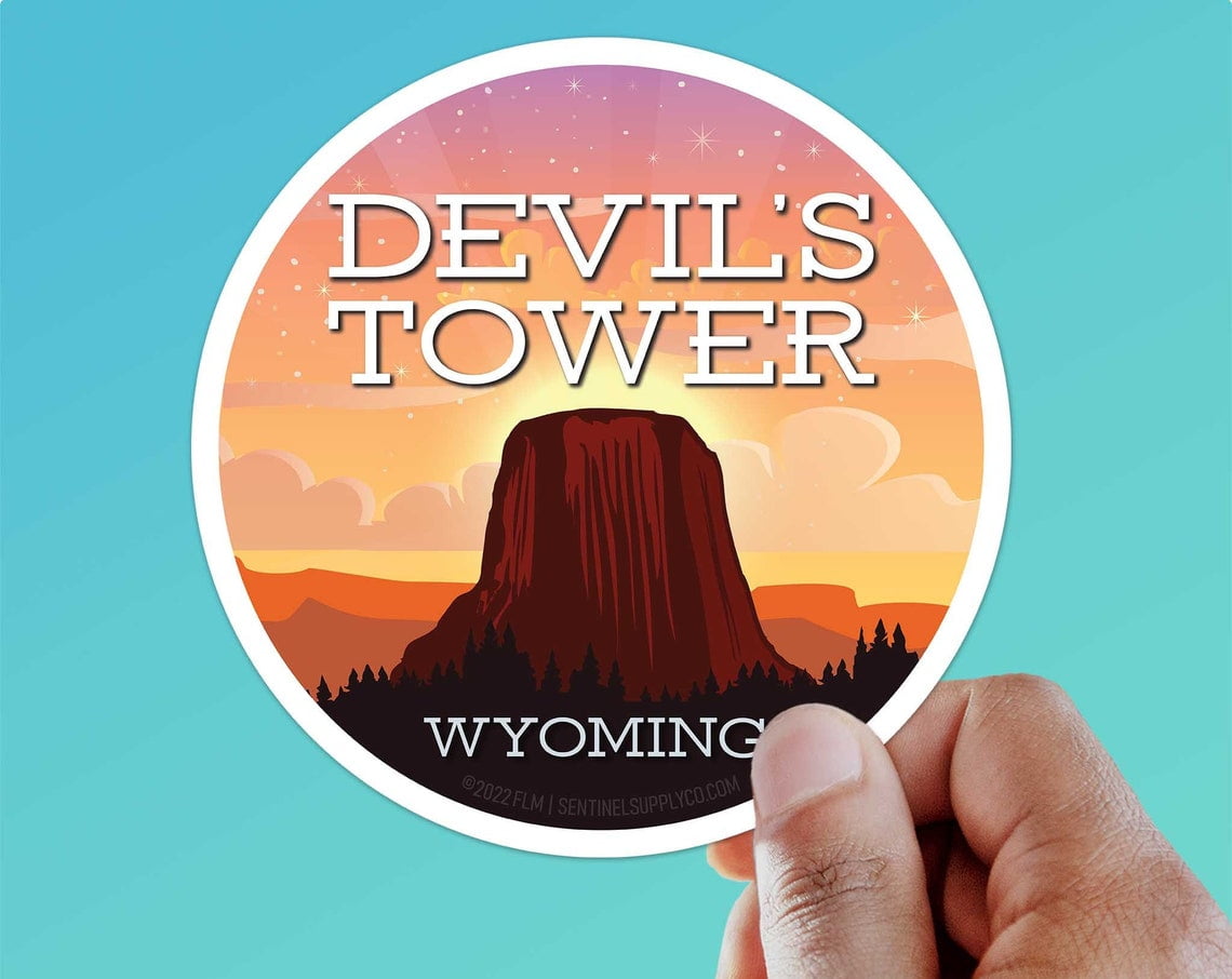 Stickly Devils Tower Wyoming Bumper Er For Hydroflask, Black Hills Wy ...