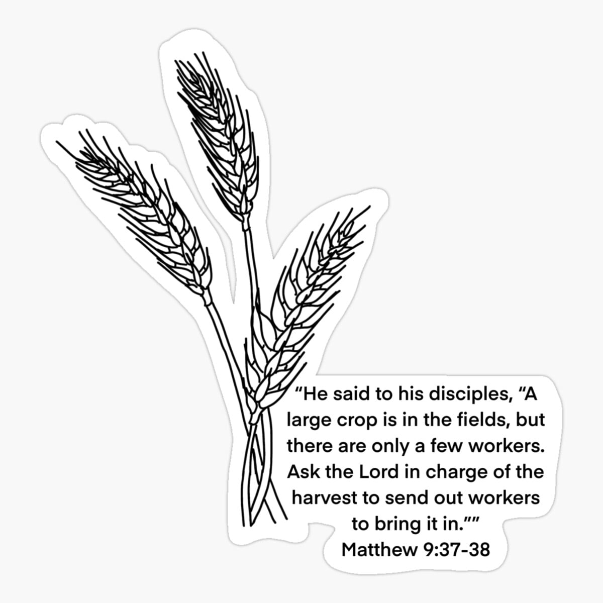 Stickly Disciples Harvest The Crop Sticker, Phone Decal Water Bottle ...