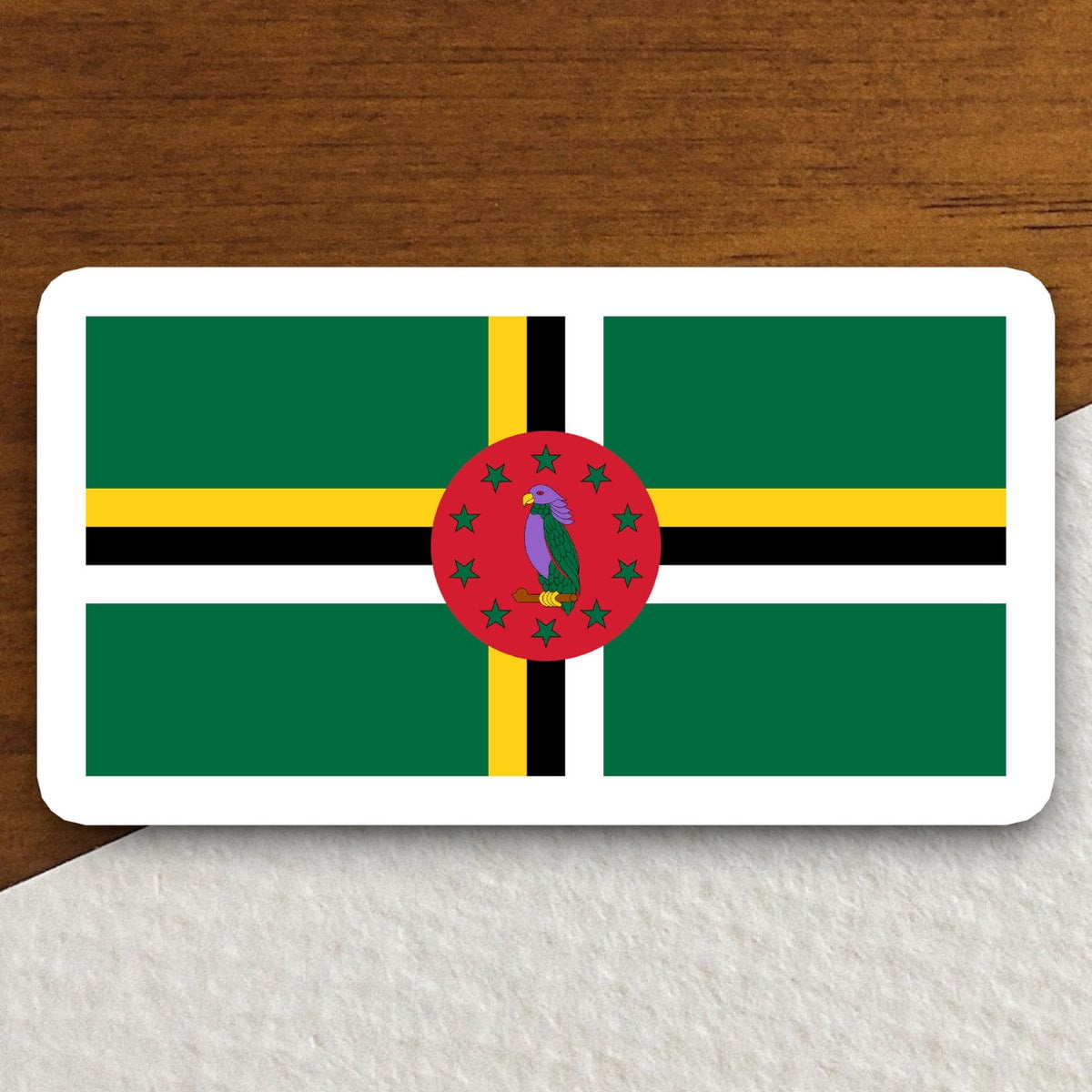 Stickly Dominica Country Flag Sticker, International Country Sticker ...