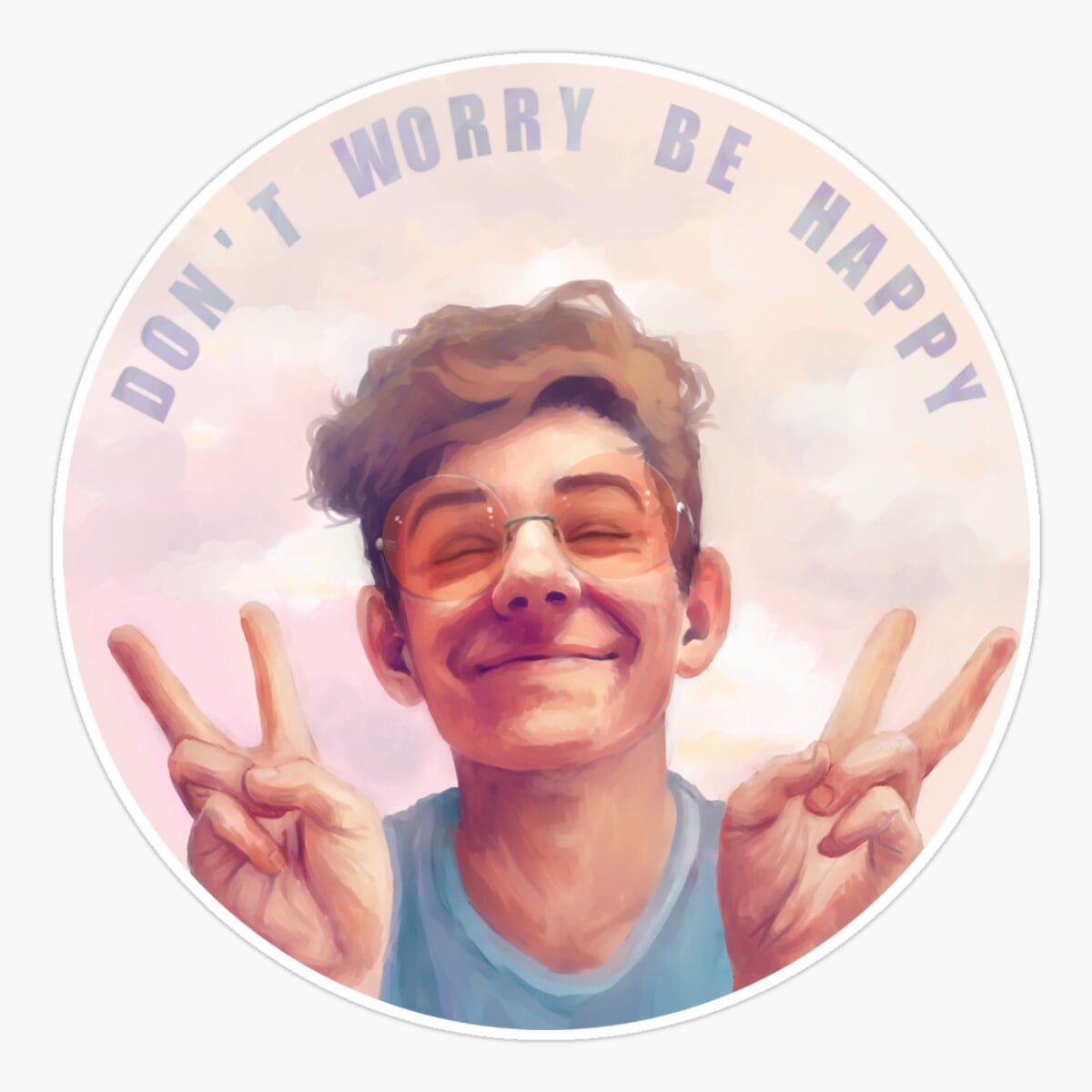 Stickly Don'T Worry Be Happy Ver2 Sticker, Phone Decal Water Bottle ...