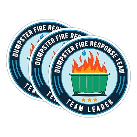 Stickly Dumpster Fire Response Team Sticker, This is Fine Decal, Team ...