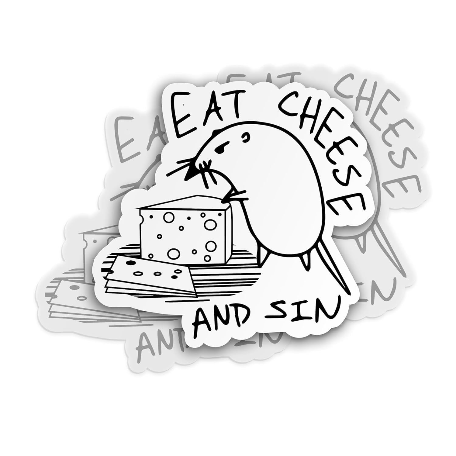 Stickly Eat Cheese & Sin Decals Cheese Sticker Meme Decals for Hard Hat ...