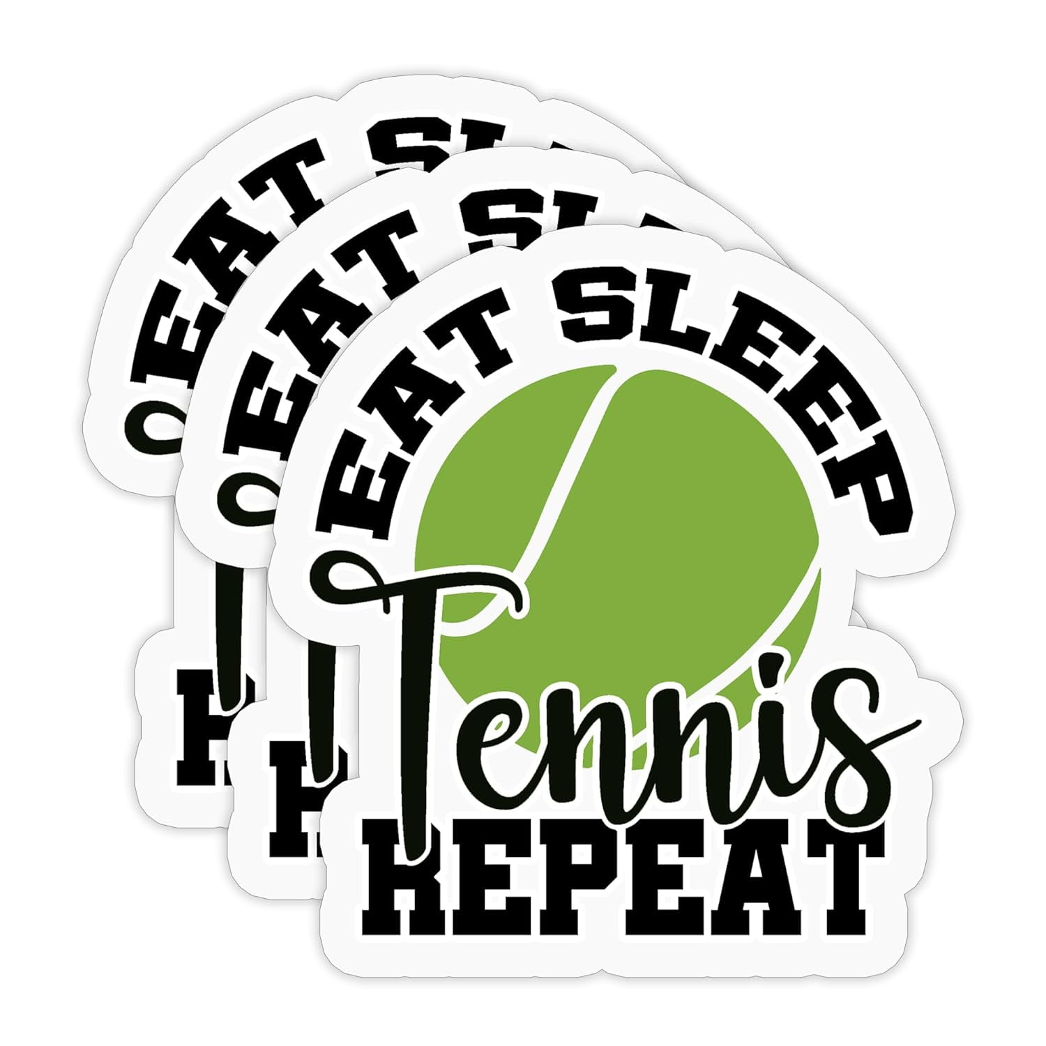 Stickly Eat Sleep Tennis Repeat Sticker, Tennis Stickers Decals, Sport ...