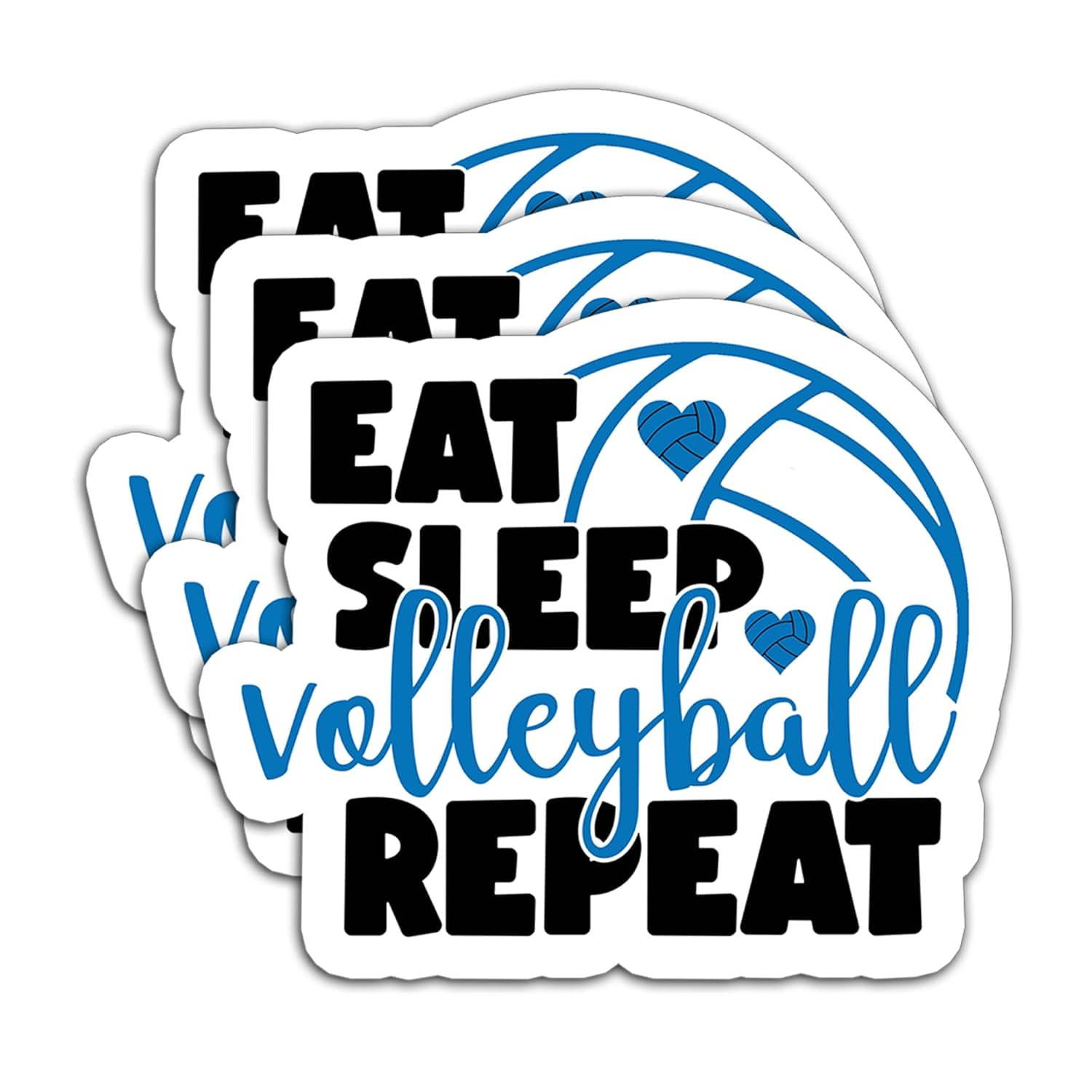 Stickly Eat Sleep Volleyball Repeat Sticker Funny Volleyball Sticker ...