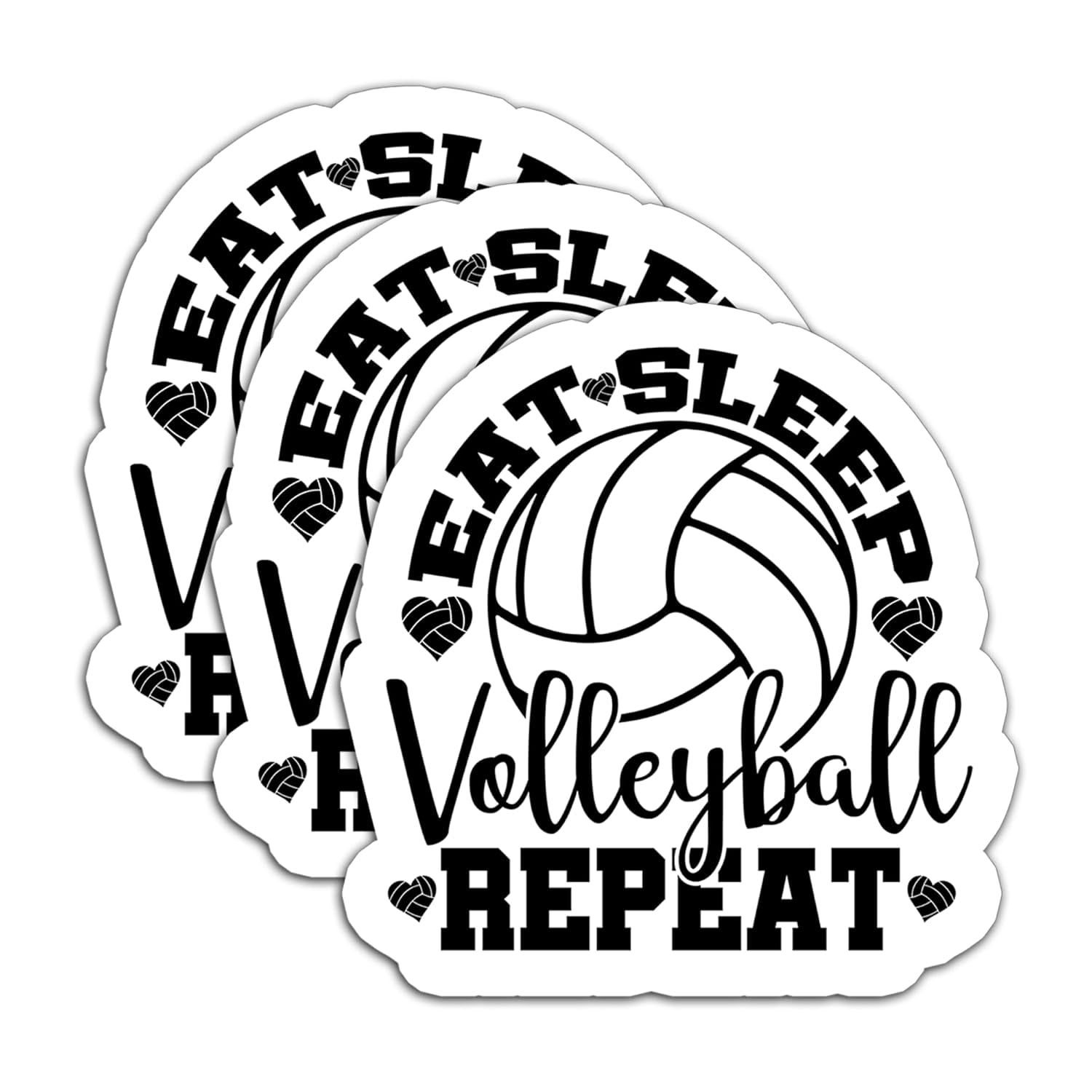 Stickly Eat Sleep Volleyball Repeat Sticker Funny Volleyball Sticker ...