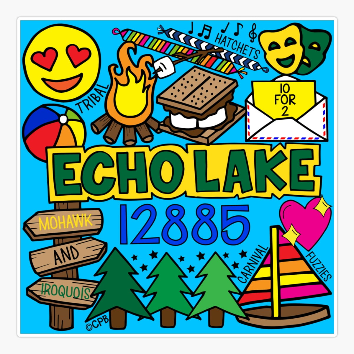 Stickly Echo Lake Sticker, Phone Decal Water Bottle Stickers Car Decals ...
