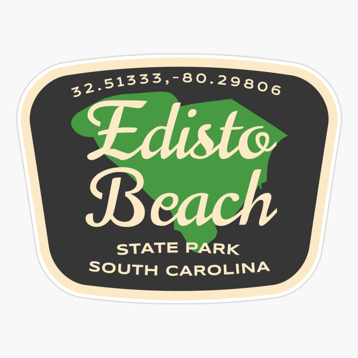Stickly Edisto Beach State Park - Sc Sticker, Phone Decal Water Bottle ...