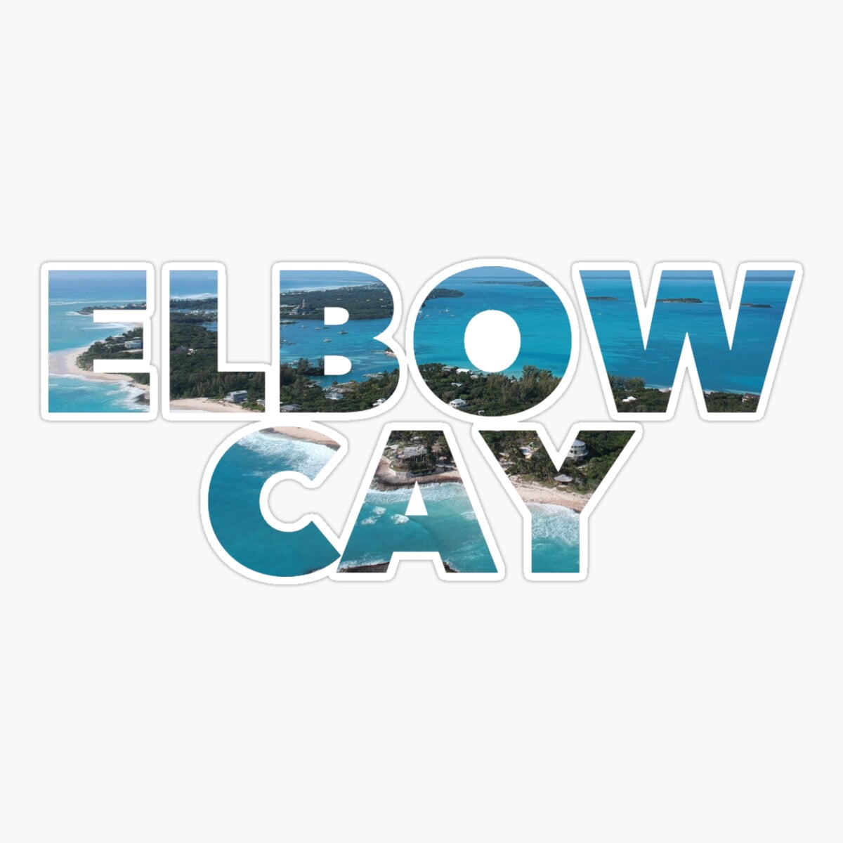Stickly Elbow Cay Island Sticker, Phone Decal Water Bottle Stickers Car ...