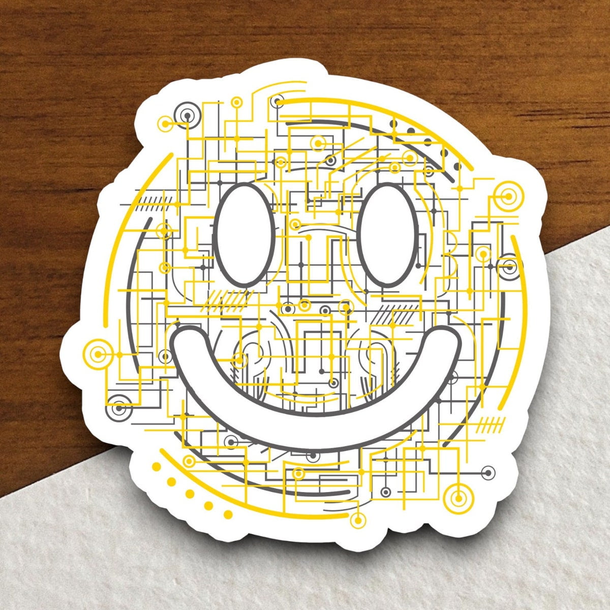 Stickly Electric Smiley Happy Face Sticker, Funny Stickers, Laptop ...