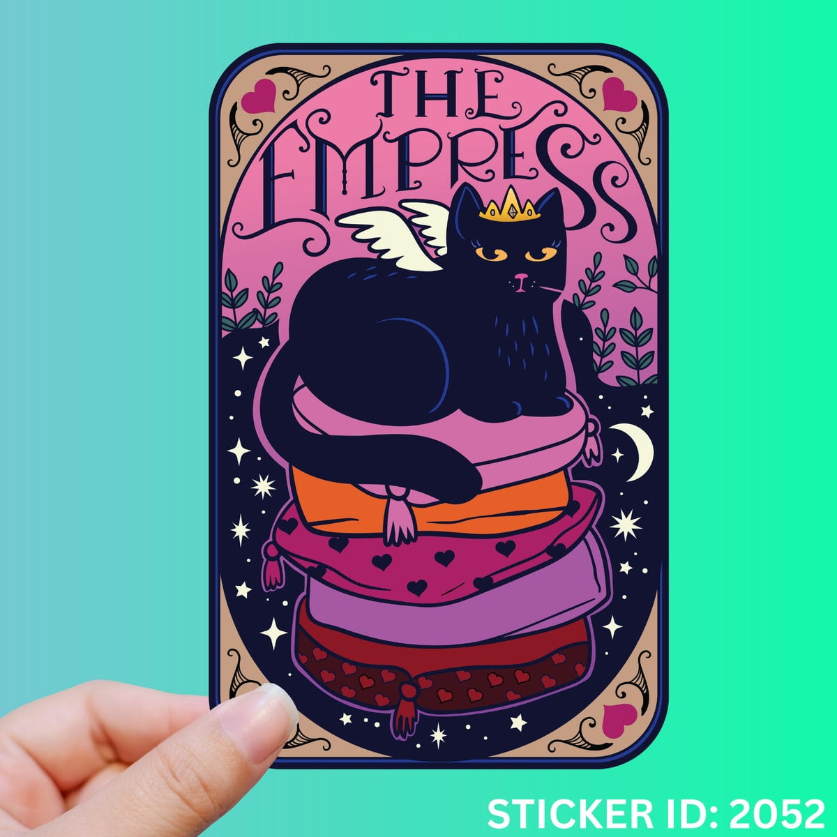 Stickly The Empress Tarot Card Sticker, Black Cat Sticker, Party ...