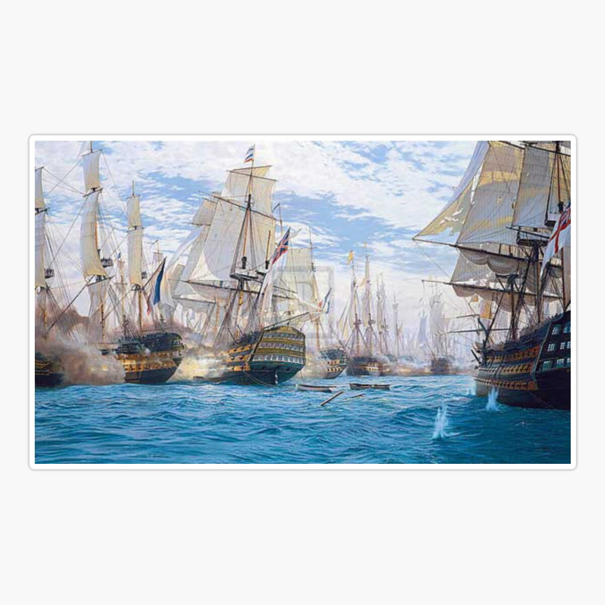 Stickly Epic Naval Battle On The High Seas Sticker, Phone Decal Water ...