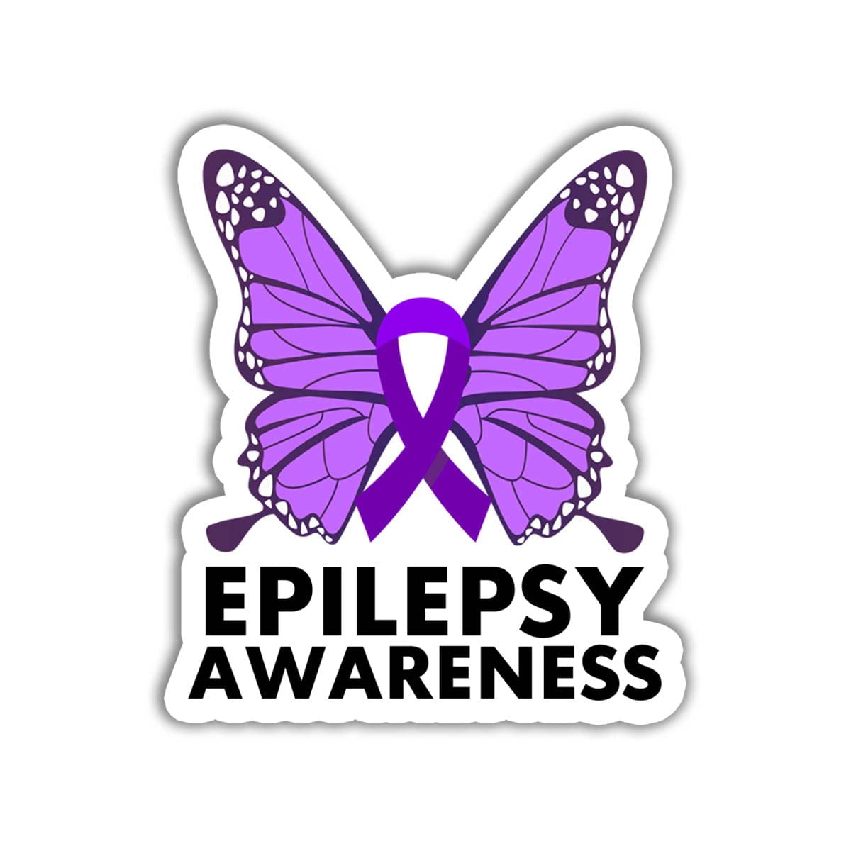 Stickly Epilepsy Awareness Sticker, Epilepsy Purple Lavender Ribbon ...