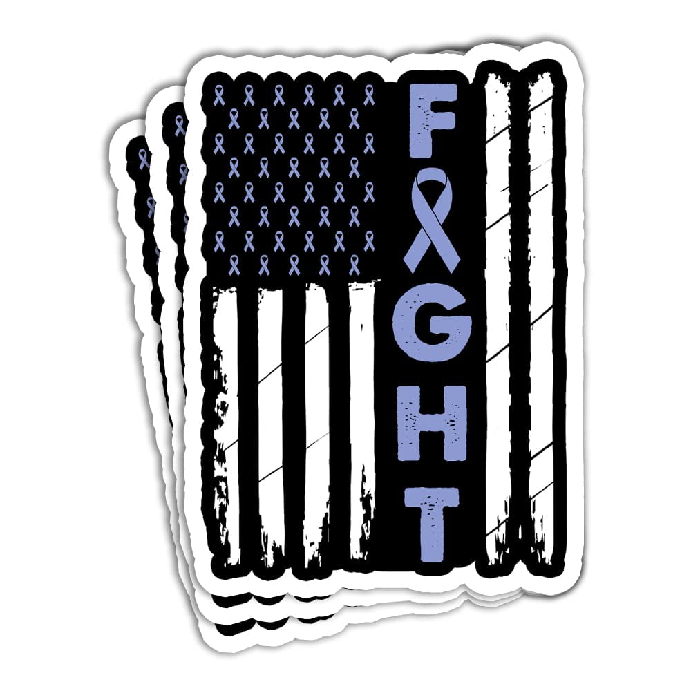 Stickly Esophageal Cancer Awareness Sticker America Flag Purple ...