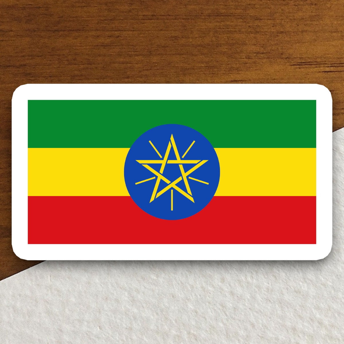 Stickly Ethiopia Country Flag Sticker, International Country Sticker ...