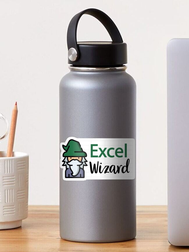 Stickly Excel Wizard Sticker, Phone Decal Water Bottle Stickers Car ...