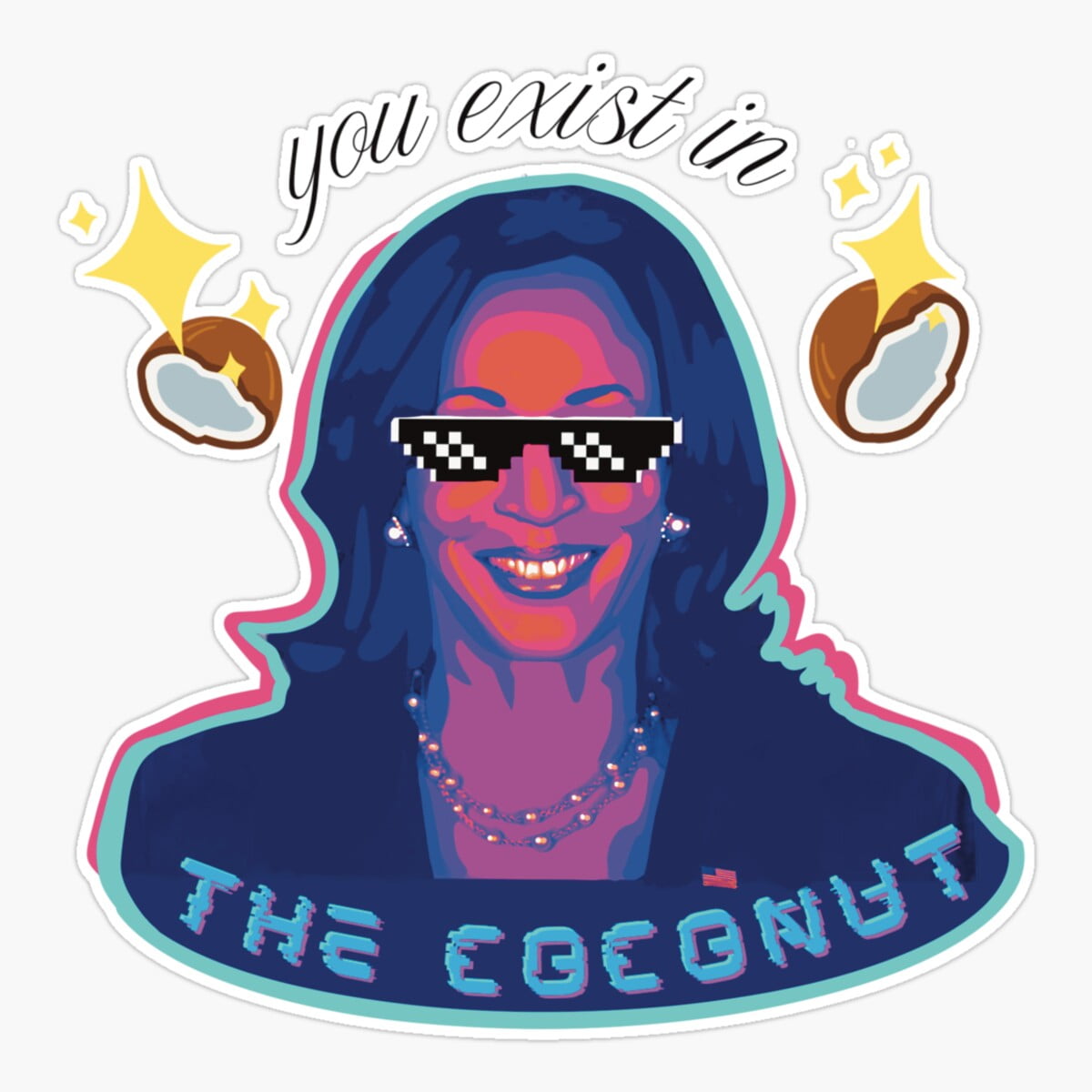 Stickly Exist In The Coconut Sticker, Phone Decal Water Bottle Stickers ...