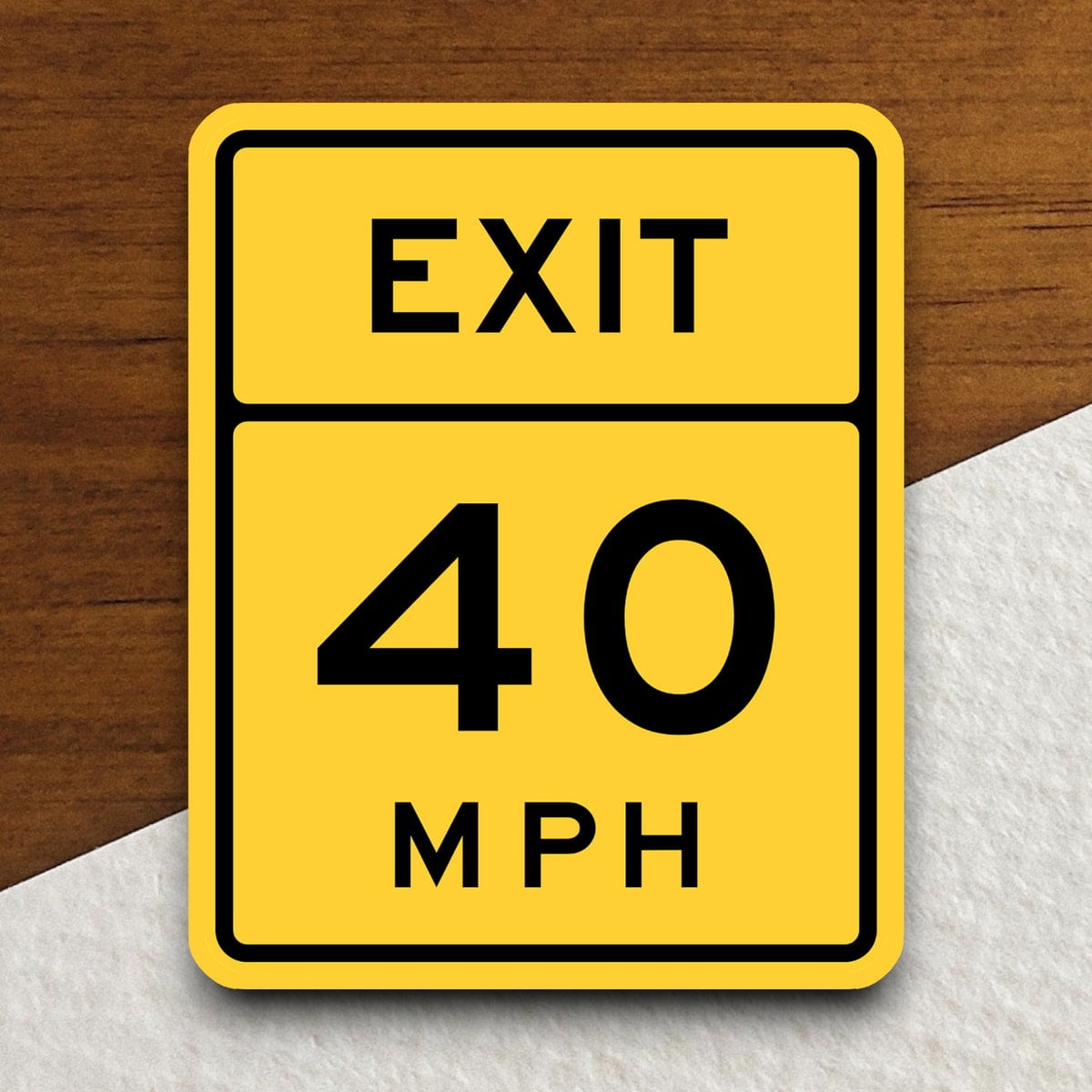 Stickly Exit 40 Miles Per Hour Mph Road Sign Stickers Traffic Sticker ...