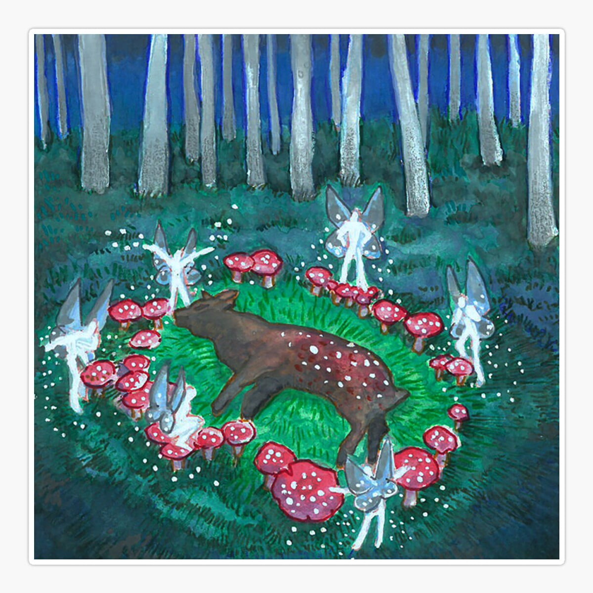 Stickly Fairy Ring - Fairy Circle Sticker, Phone Decal Water Bottle ...